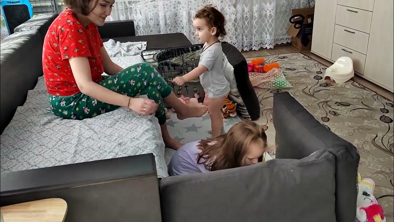Наш дурдом выходного дня) Меняем постельное, прибираем кухню.Швабра Изи ...