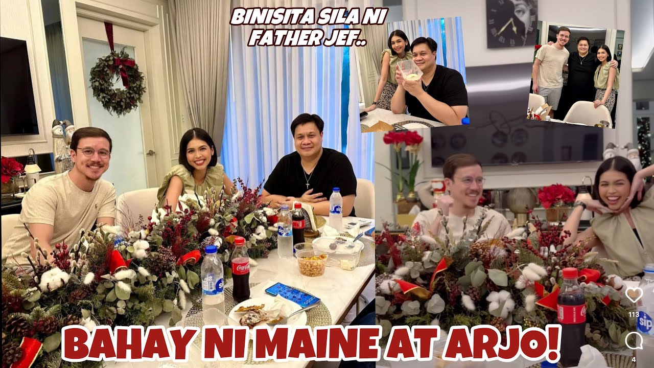 BAHAY NINA MAINE AT ARJO ATAYDE ANG GANDA BINISITA NI FATHER JEF 😍 ...