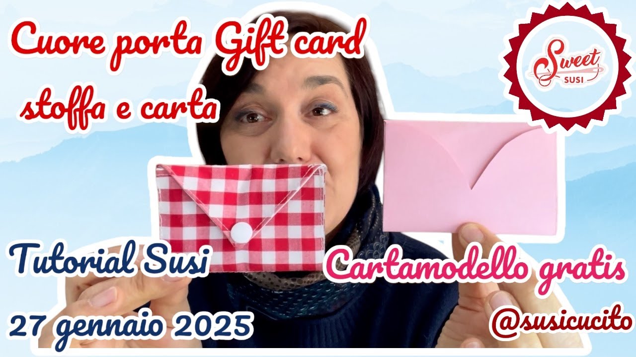 🌹 IDEA REGALO CUORE porta GIFT CARD in 2 versioni TESSUTO e CARTA ...