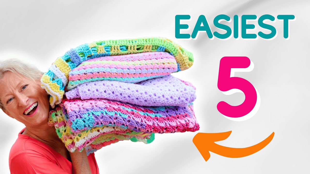 Top 5 SIMPLE Two Row Repeat Crochet Stitches for Blankets - YouTube
