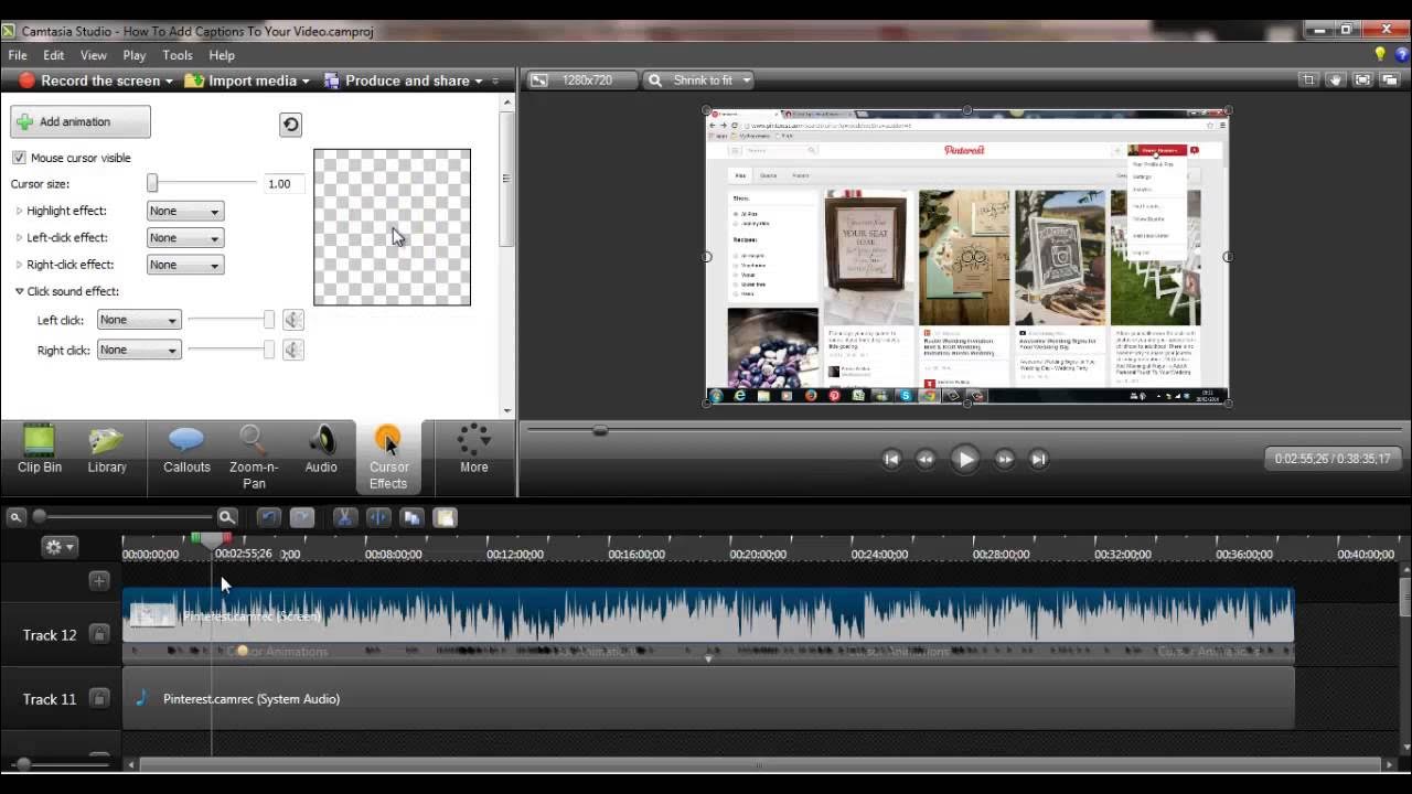 Camtasia Studio 8 - How To Add Cursor Effects To Your Video - YouTube