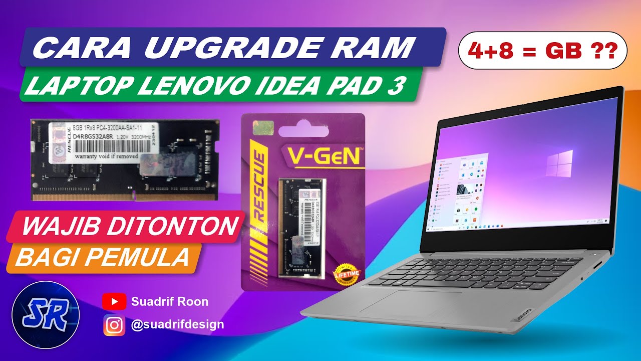 CARA UPGRADE RAM LAPTOP LENOVO IDEAPAD 3 - YouTube