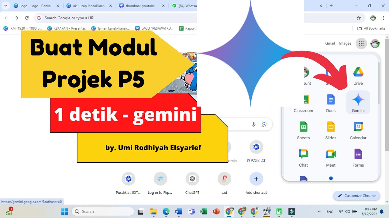 Cara Membuat Modul Projek P5 1 Detik - Gemini - YouTube