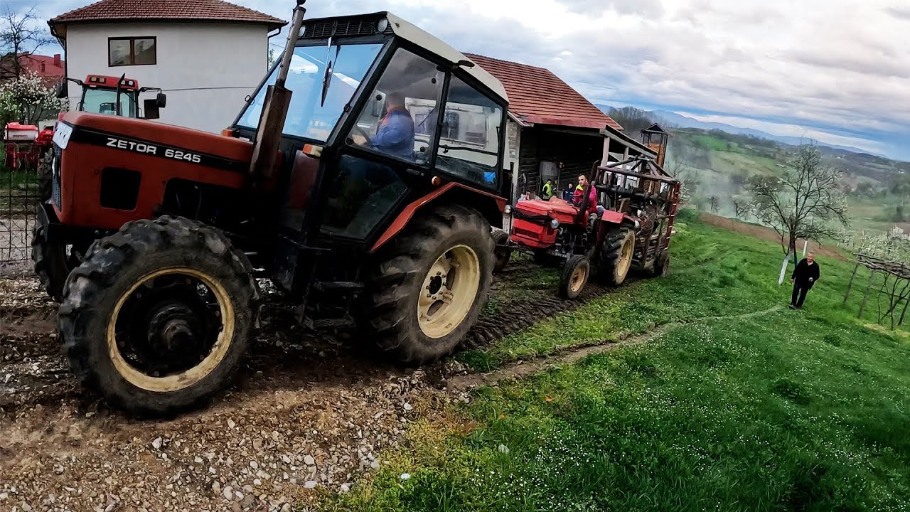 TRAKTOR DUPLAK IZVLAČI STARI TRAKTOR KOJI JE POD VELIKIM TERETOM - YouTube