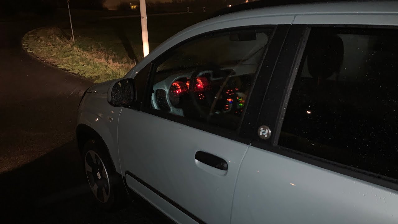 Fiat Panda Cross lights at night - YouTube