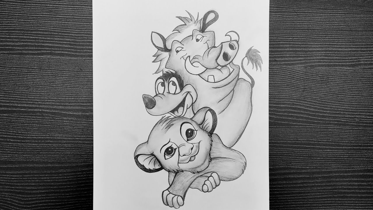 Lion King Timon And Pumbaa Drawing