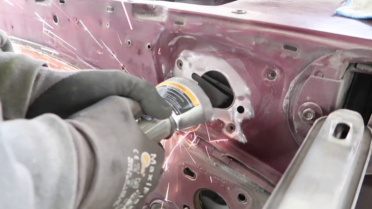 Mustang Foxbody Notch Engine Bay Shaved : Part 1 - YouTube