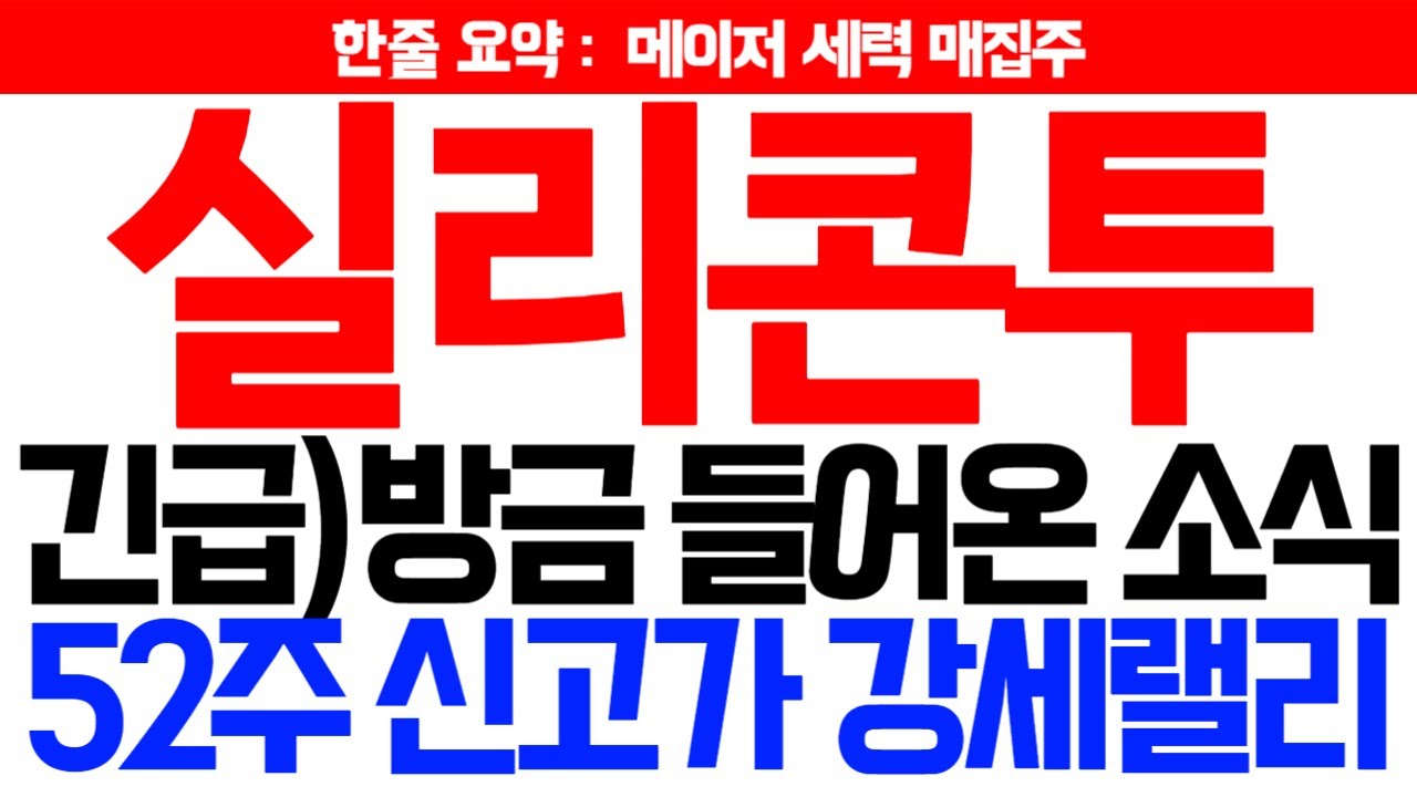 실리콘투 주가전망 🔥긴급🔥방금 들어온 소식 52주 신고가 강세랠리 화장품 화장품주 실리콘투전략 실리콘투 실리콘