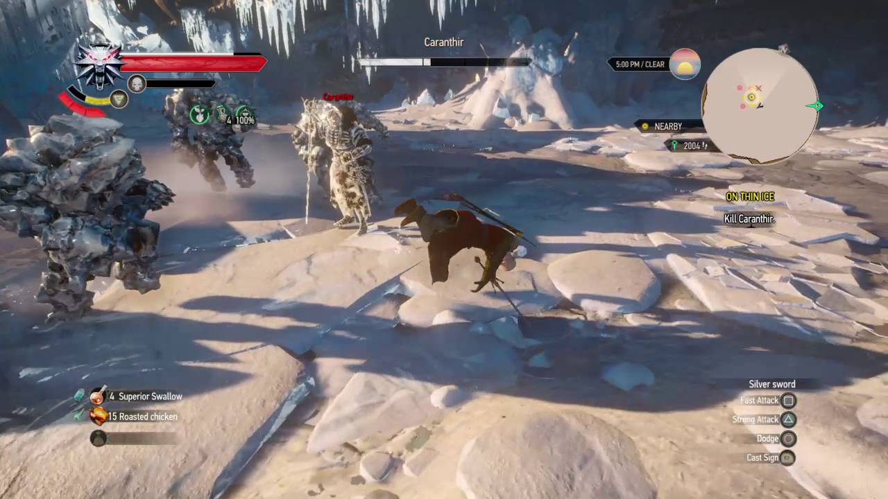 The Witcher 3: Wild Hunt Caranthir Boss battle ( Death March) - YouTube
