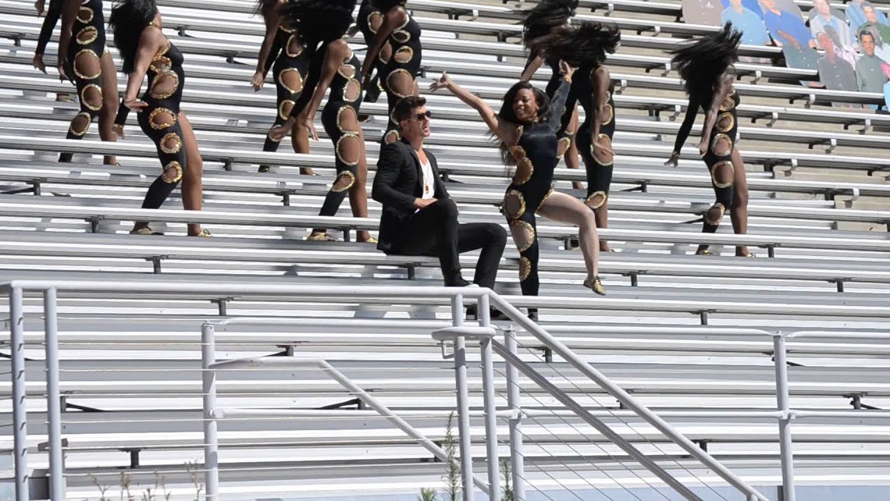 ASU Stingettes Dancing in Stands at Robin Thicke Video Shoot - YouTube