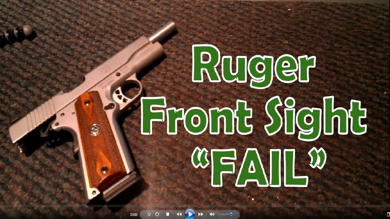 Ruger SR 1911 Front Sight FAIL - YouTube