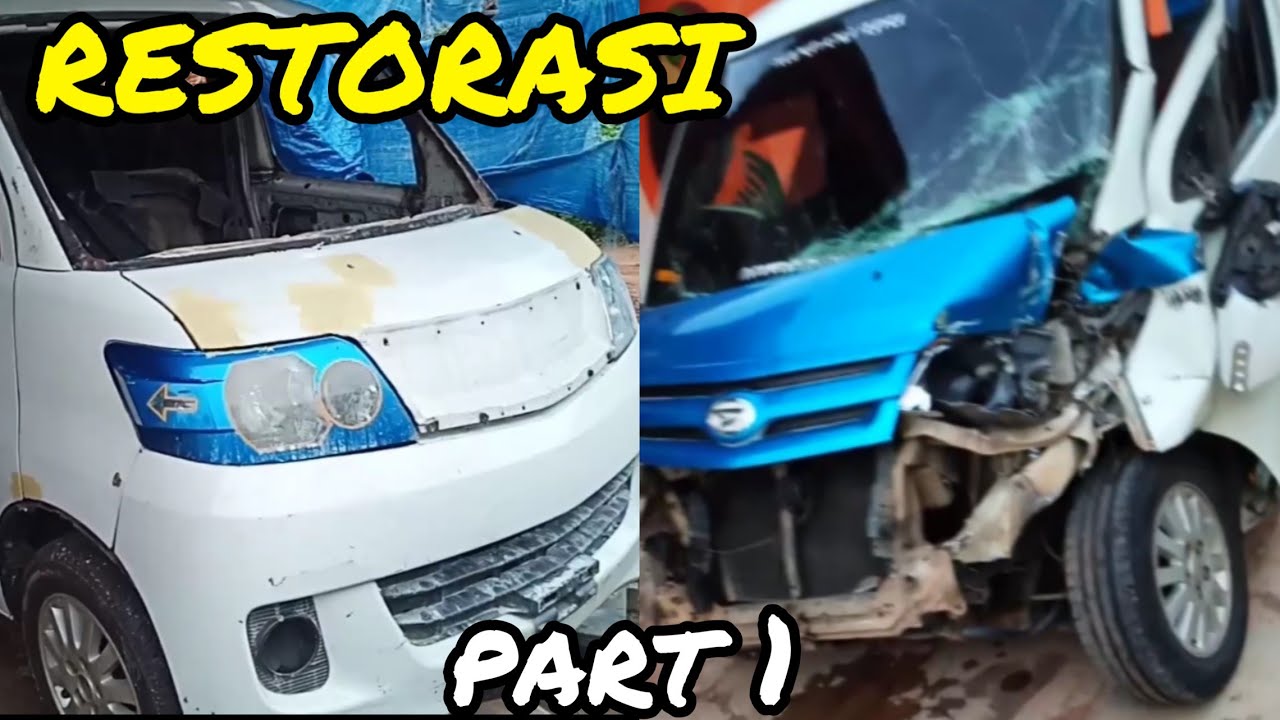 PROSES RESTORASI MOBIL LUXIO TABRAKAN PART 1 ,perbaian mobil ancur ...