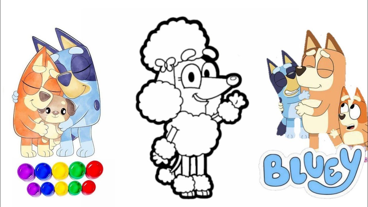 Drawing and Coloring Bluey Easy 💙 Bluey Creative Drawing Ideas | Bluey ...