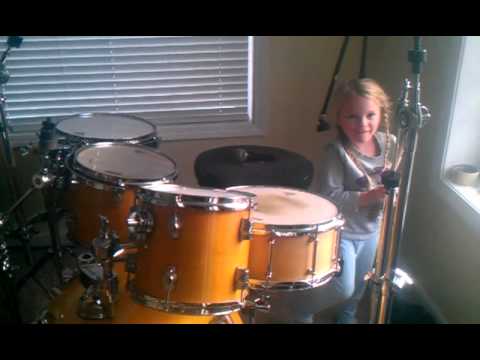 Emma rockin the drumkit - YouTube
