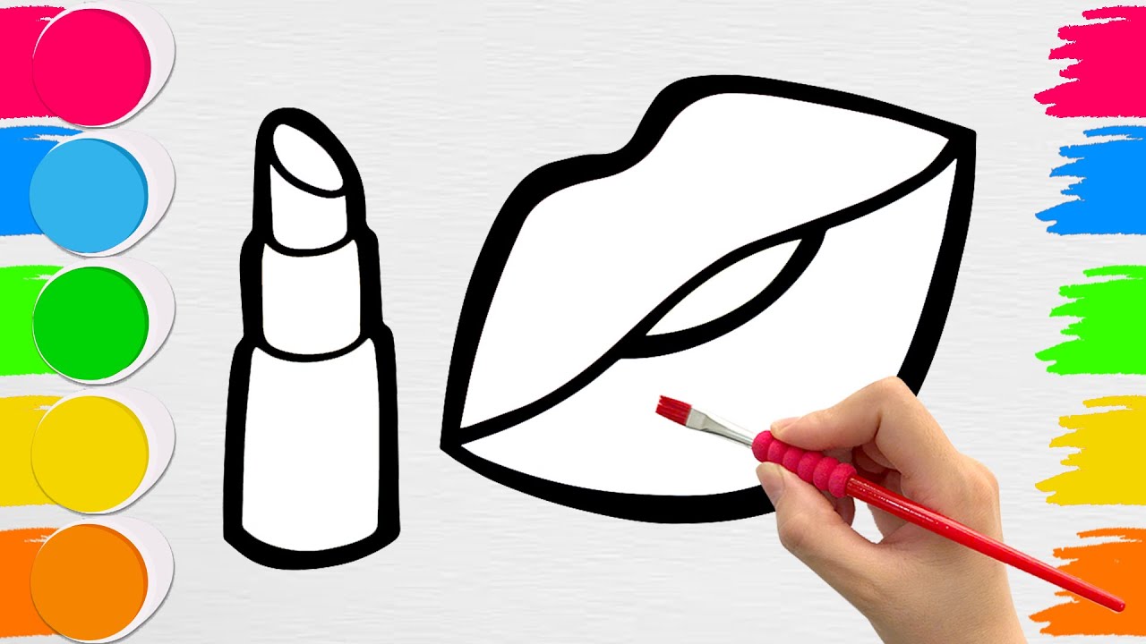 How to Draw a Lipstick and Lips | Easy Step-by-Step Tutorial - YouTube