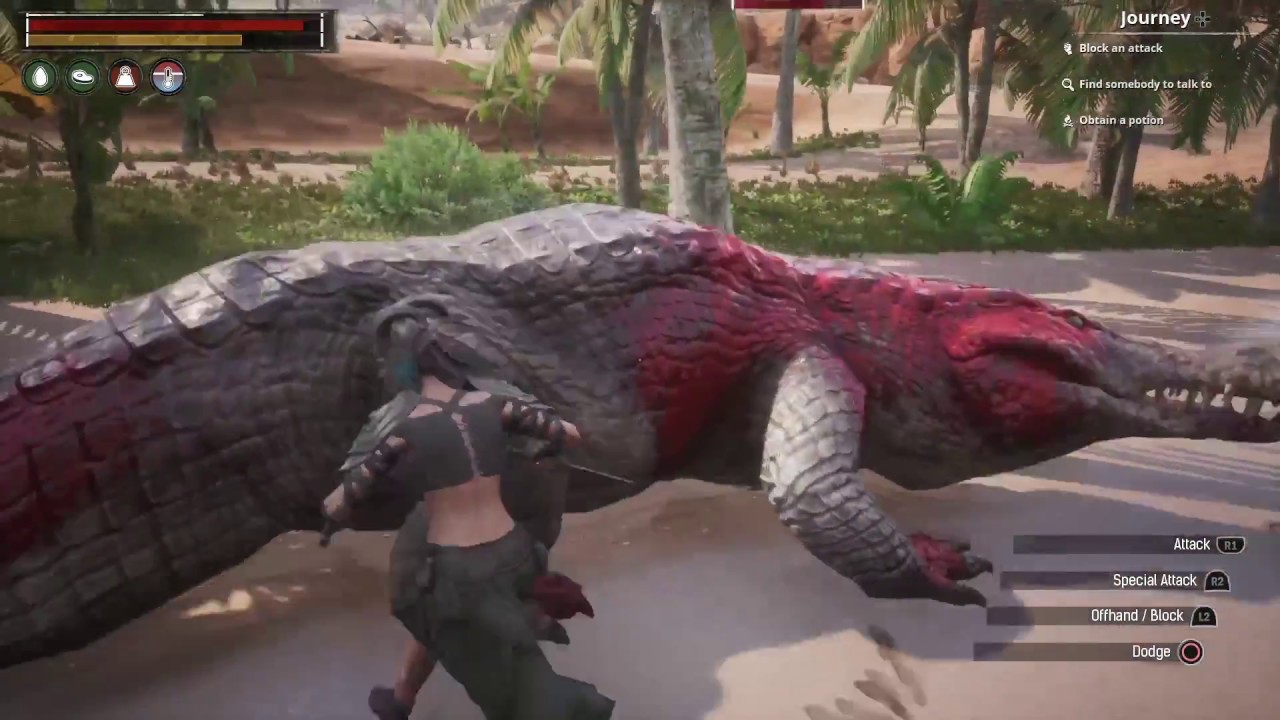 Conan Exiles Giant Crocodile Solo Fight - YouTube