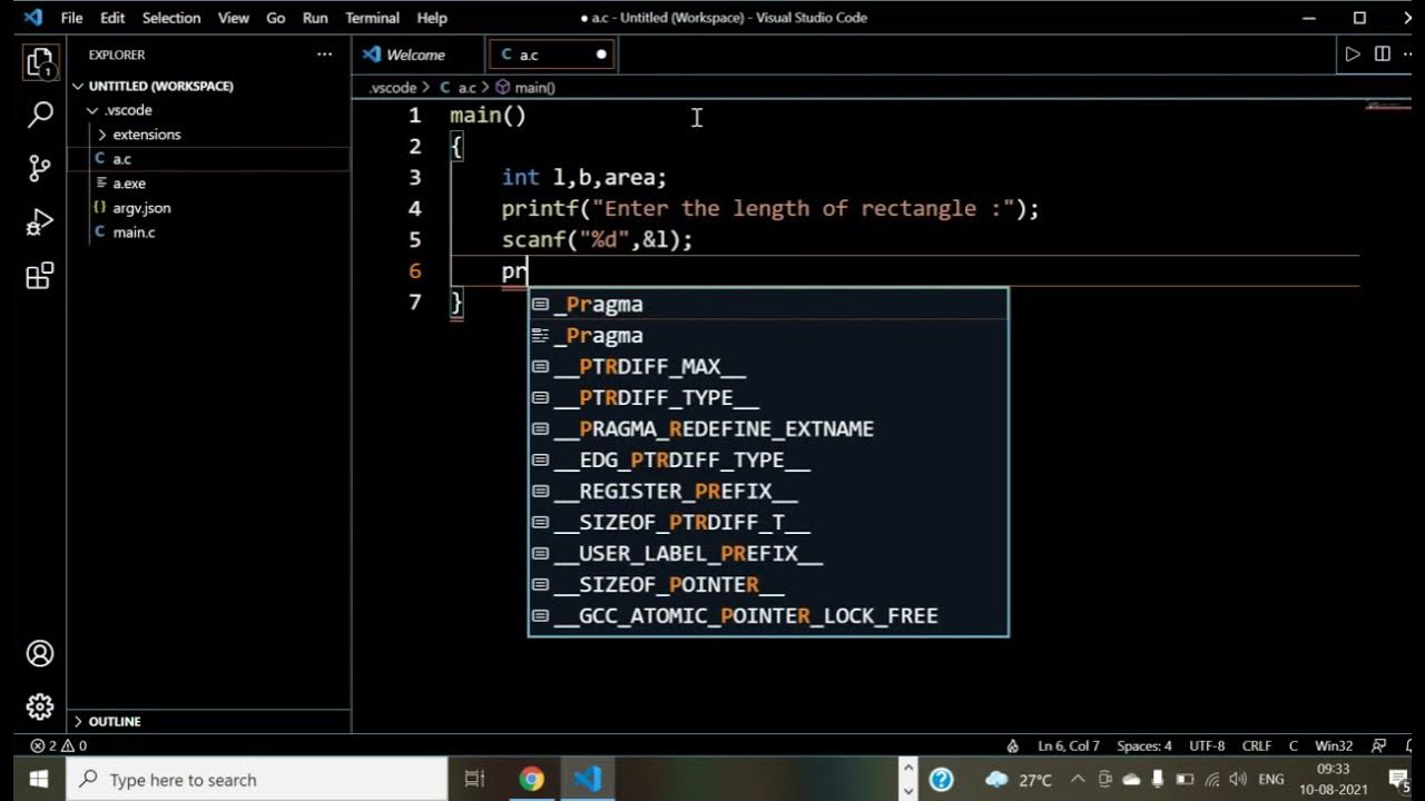 WRITE A PROGRAM TO CALCULATE AREA OF A RECTANGLE. TAKE LENGTH AND BREADTH AS INPUT FROM USER ...