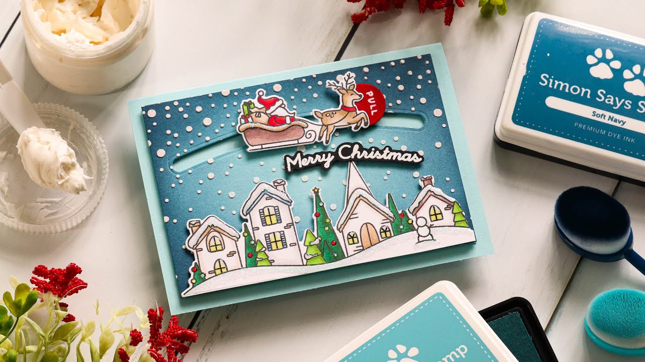 Pull Tab Santa Slider + Simon's Make Merry Blog Hop! - YouTube