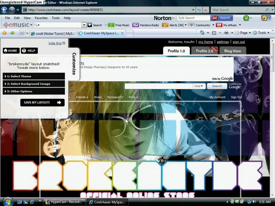 how to get myspace 2.0 backgrround - YouTube