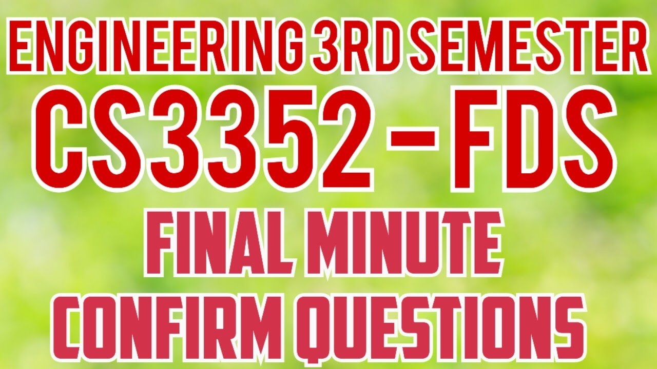 CS3352|Important questions|FDS|Important Question with Answers|CS3352 ...