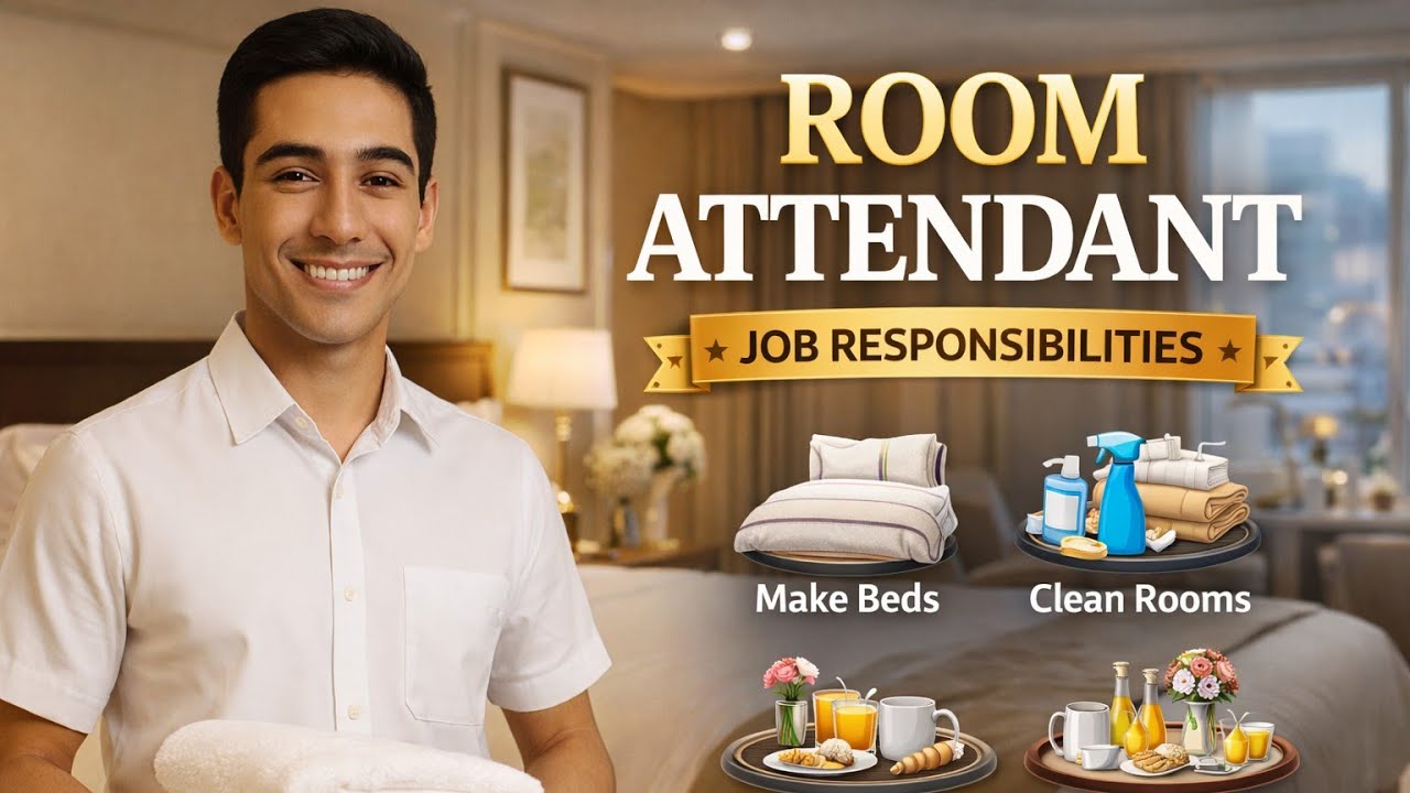Hotels Room Attendant Job || How To Work Room Attendant Boy || Room ...