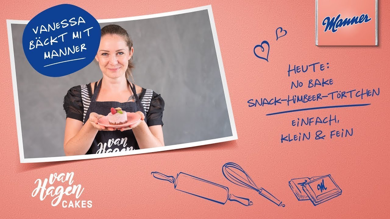 No bake cake Himbeere Törtchen - Vanessa bäckt mit Manner - YouTube