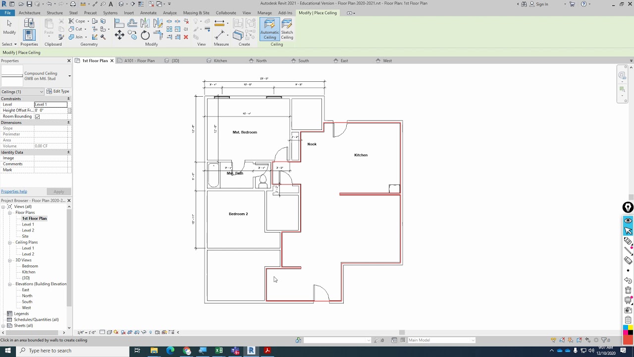 Create Ceiling on Revit Architecture - YouTube