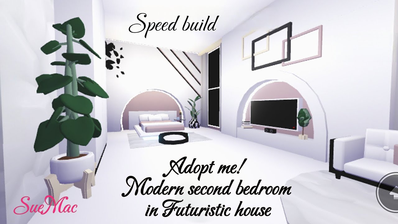 Modern second bedroom in Futuristic House - Adopt me! - speed build ...