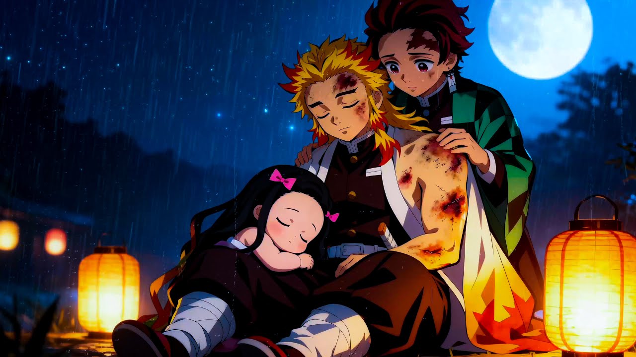 Deep Sleep in 2 Minutes with Nezuko,Tanjiro & Rengoku 🌙 Peaceful Music ...