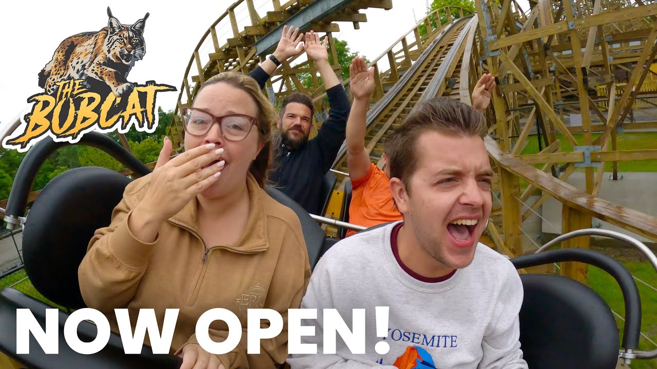 Riding The All New Bobcat Wooden Roller Coaster at Six Flags Great ...