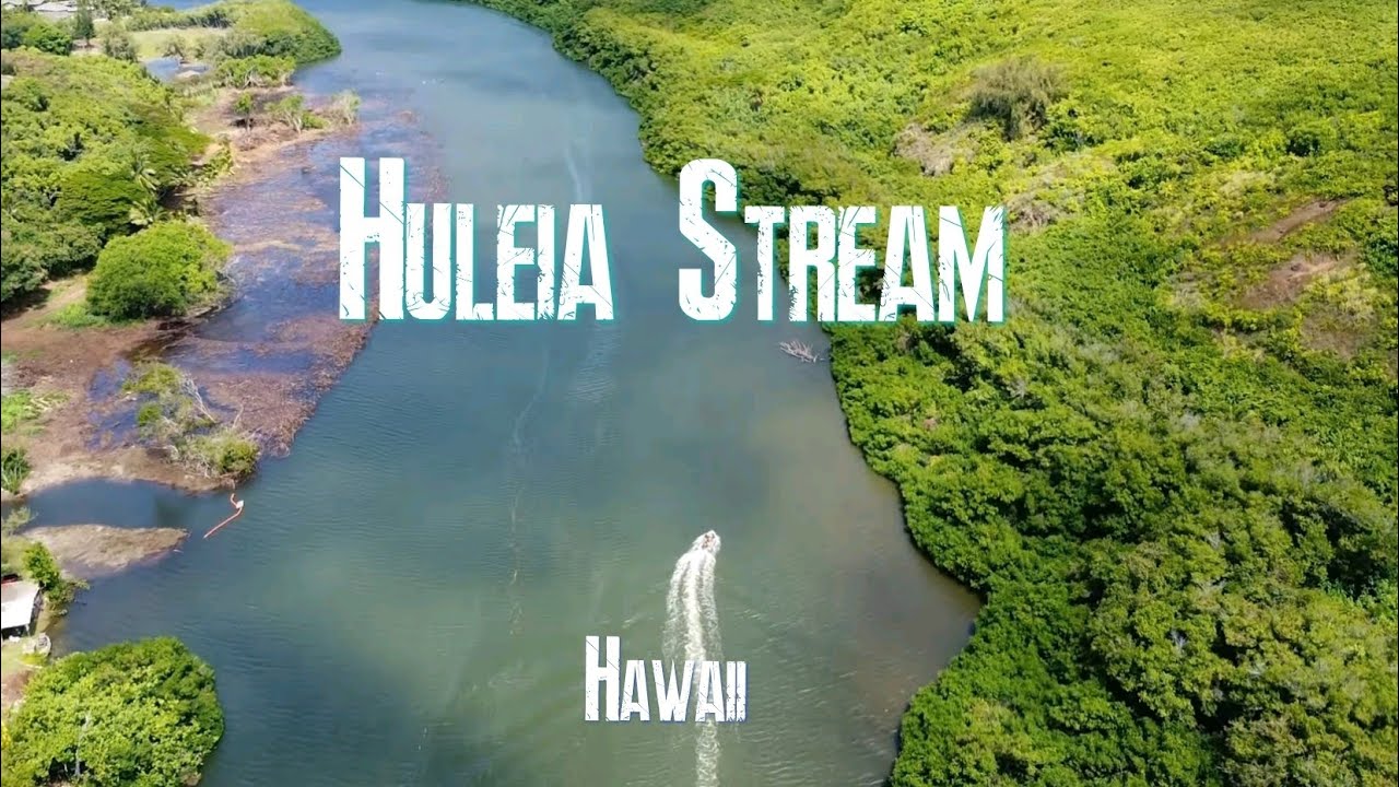 Huleia stream, Kauai Hawaii, Aerial View. - YouTube