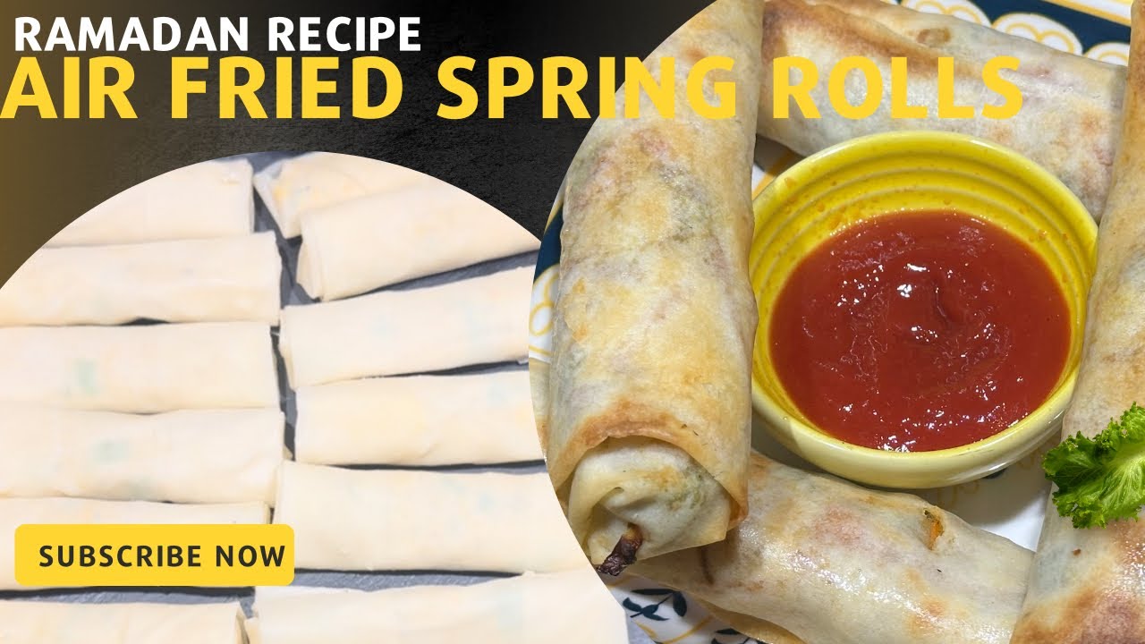 Chicken and mushroom spring rolls/Ramadan special recipe/air fried ...