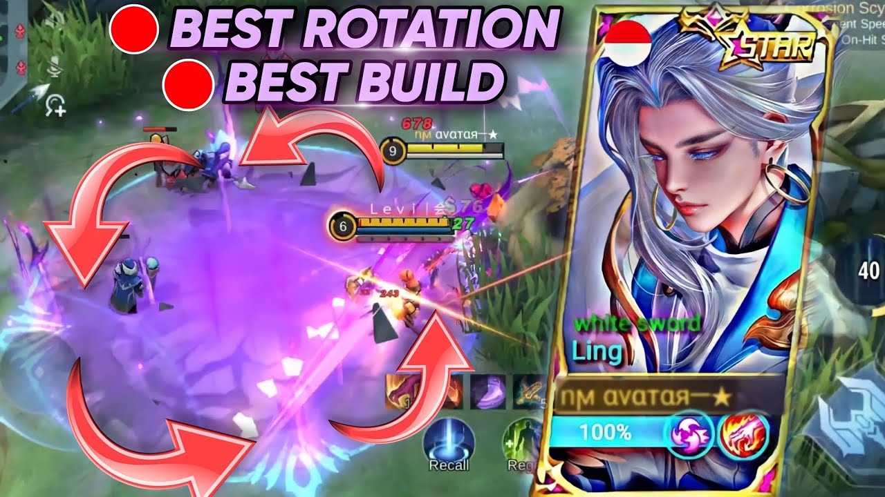 TUTORIAL LING ROTATION + BUILD FROM EARLY TO LATE GAME 99.9% WIN🔥🔥 ...
