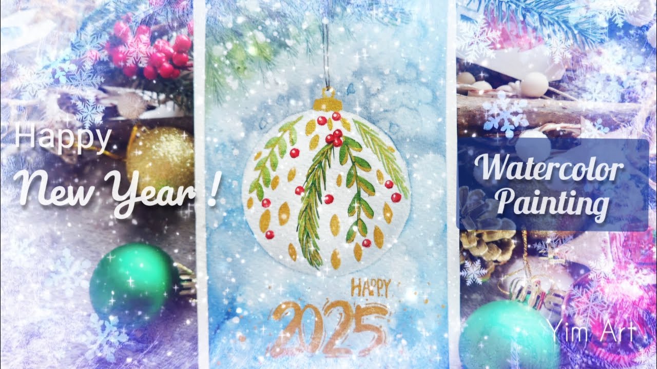 Wishing you a Happy New Year /Easy Watercolor Holiday Cards # ...