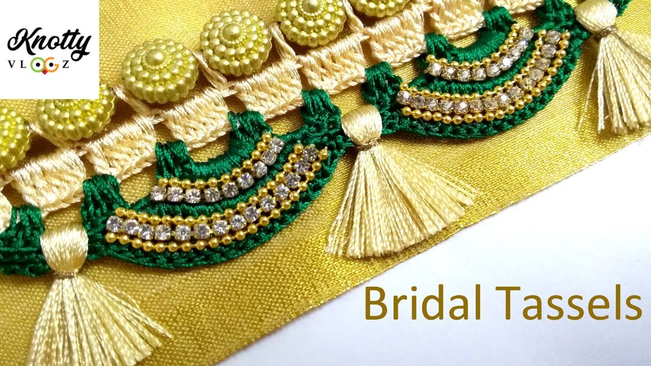 Bridal Saree Kuchu Design | Crochet Saree Tassels | Kannada Tutorial | Knotty Threadz - YouTube