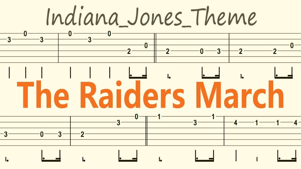 The Raiders March / Indiana Jones / John Williams / Guitar Solo Tab ...