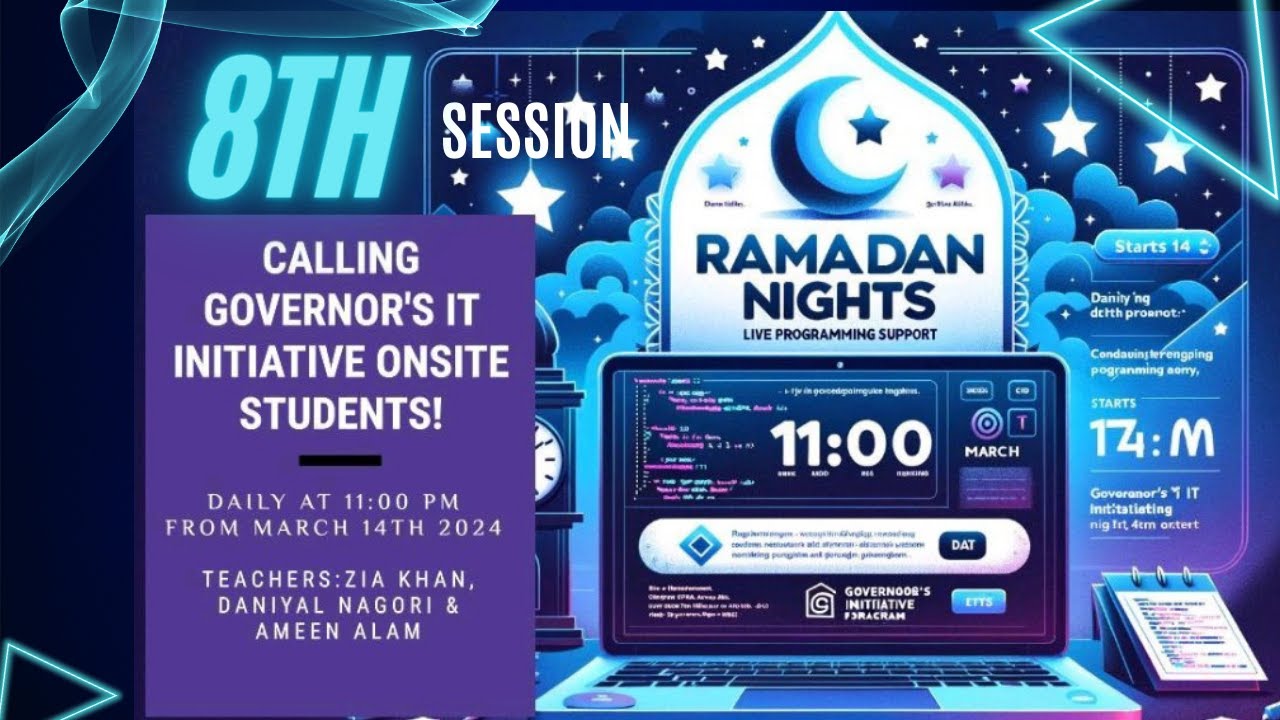 8th Live Session | "Ramadan Coding Night" | Governor Sindh IT Course - YouTube