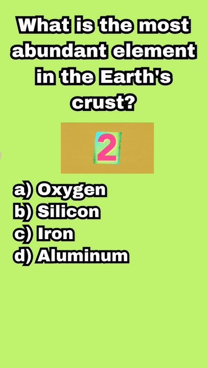 What is the most abundant element in the Earth's crust?#shortsfeed #science #quiz - YouTube