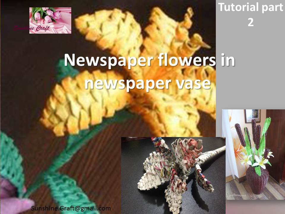 DIY - Newspaper Roses in Newspaper vase - Tutorial part 1 - YouTube
