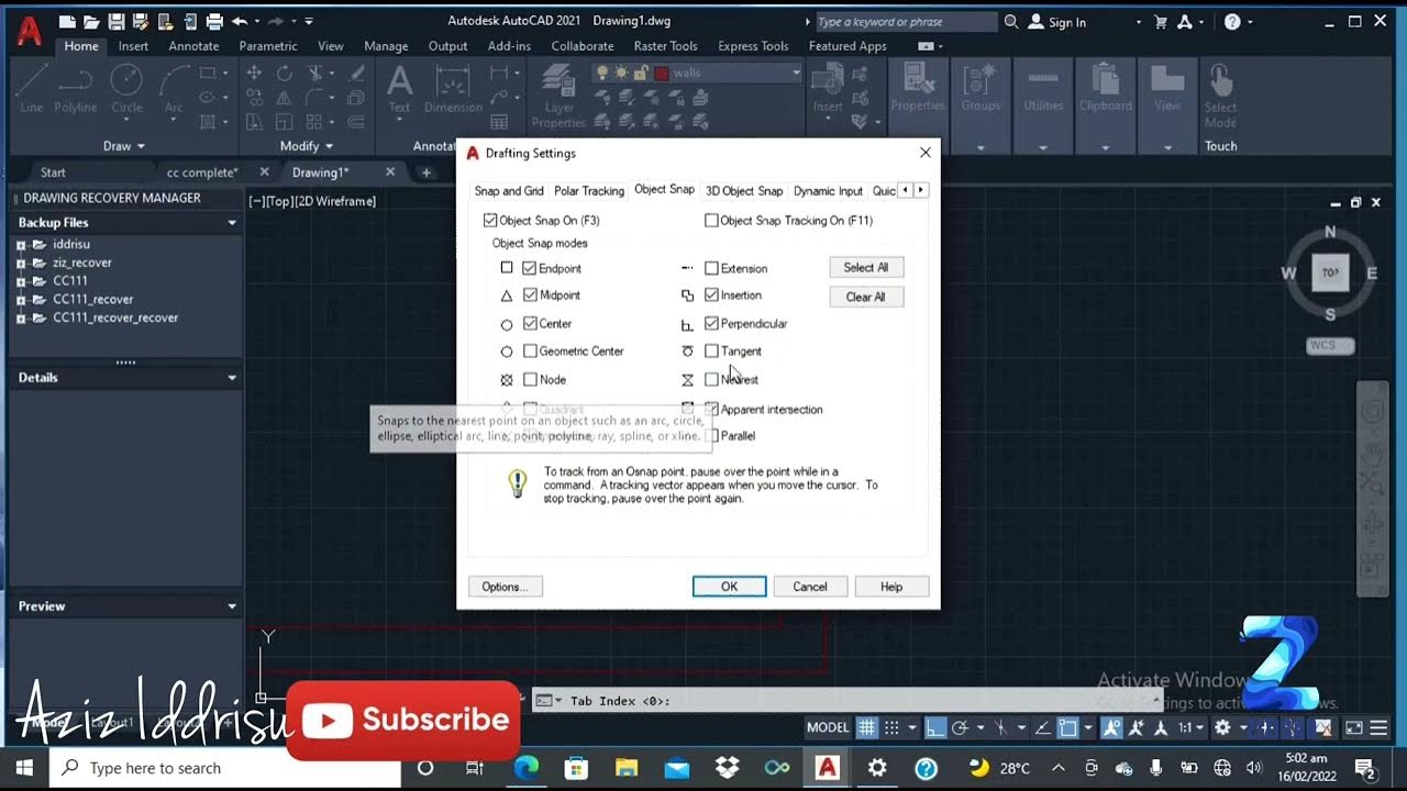 AutoCad beginner tutorials Part 2. | polyline | trim | offset | line | extend | - YouTube