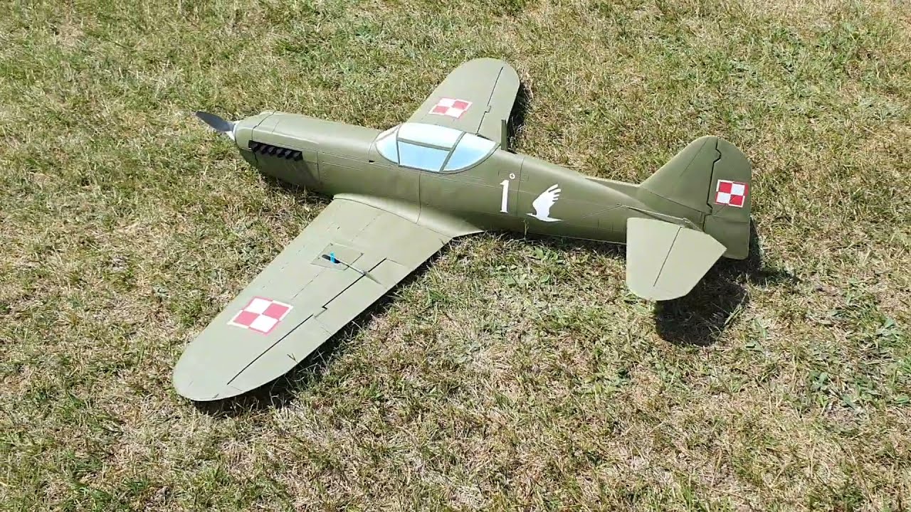 PZL P55 (62). 3d printed flying model maiden flight - YouTube