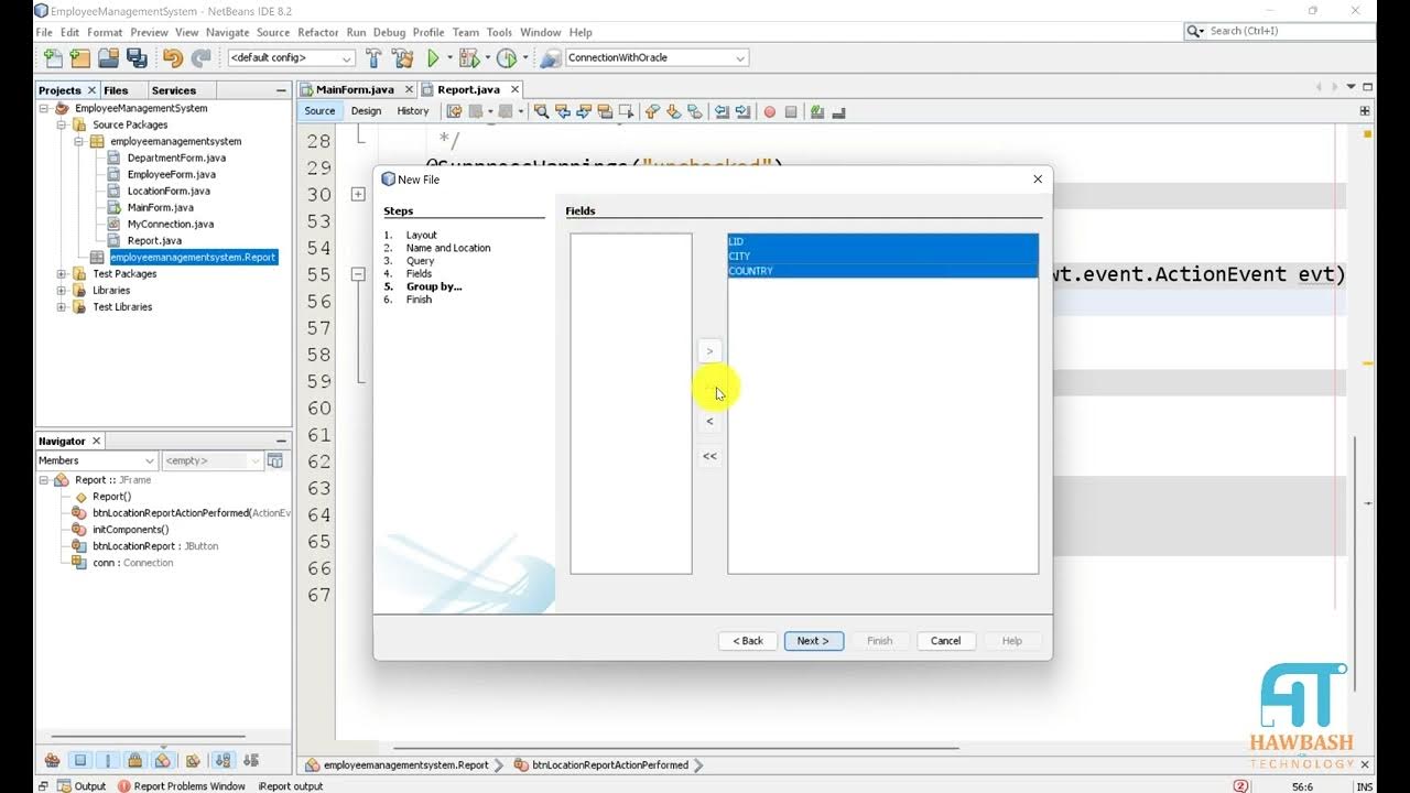 41# Java + Oracle + Jasper Report: Generate a report for location table - YouTube
