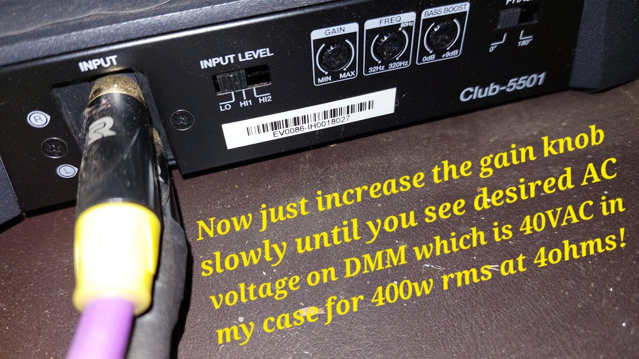 Tuning Monoblock Subwoofer Amplifier Gain by Digital Multimeter. Get ...