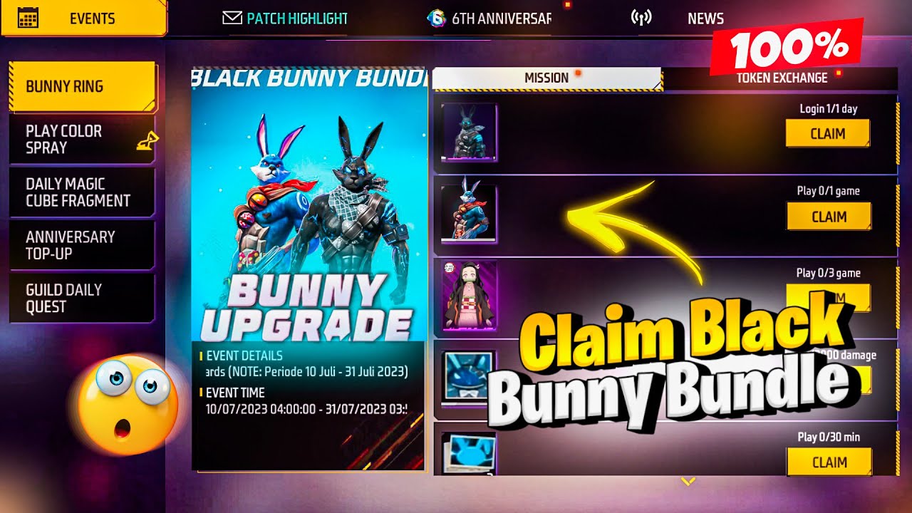 Claim Black Bunny Bundle 🔥New Rare Black Bunny Bundle Event - Free Fire ...