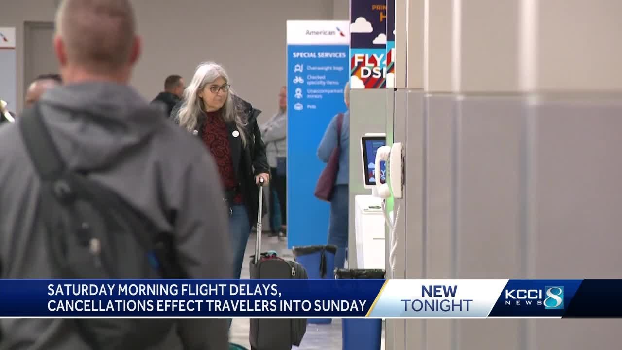 Ripple effect of ice induced flight delays, cancellations at Des Moines International Airport ...