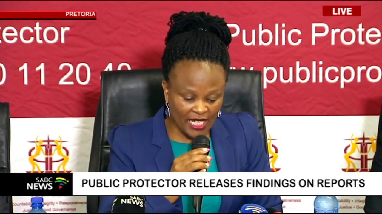Public Protector releases findings on various reports - YouTube