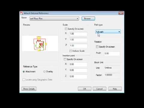 Mike's Tips - XREF: External Reference - Inserting into a drawing - YouTube