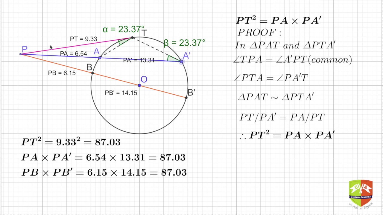 GEOMETRY 26: Property of Tangent and Secant of a circle - YouTube