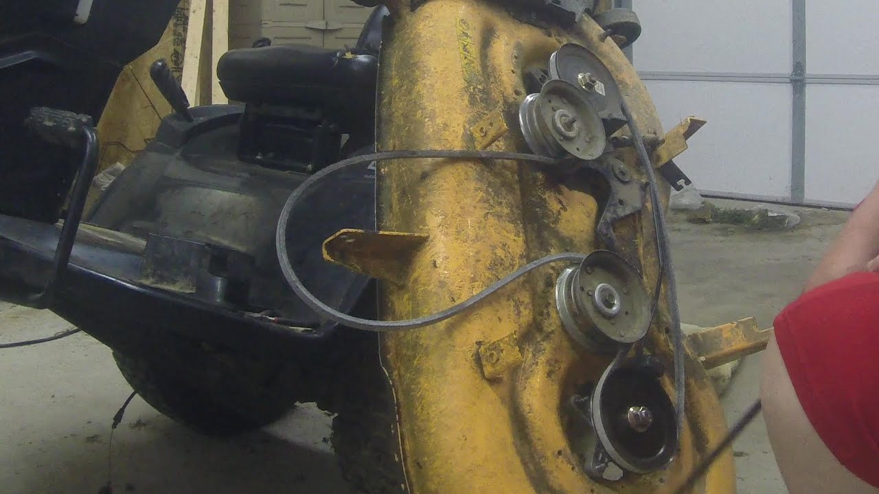 Riding Mower 42" Sears Pro Spindle and Belt Replacement - YouTube