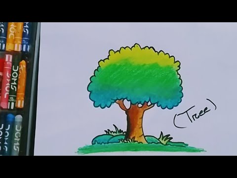 How to draw a beautiful Tree drawing || Easy Tree Drawing - YouTube